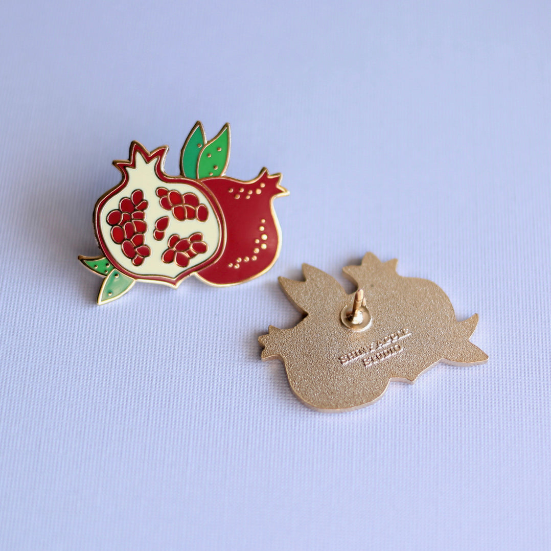 Pomegranate Enamel Pin – Shiny Apple Studio