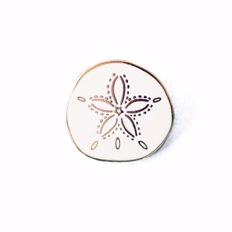 Sand Dollar Enamel Pin – Shiny Apple Studio