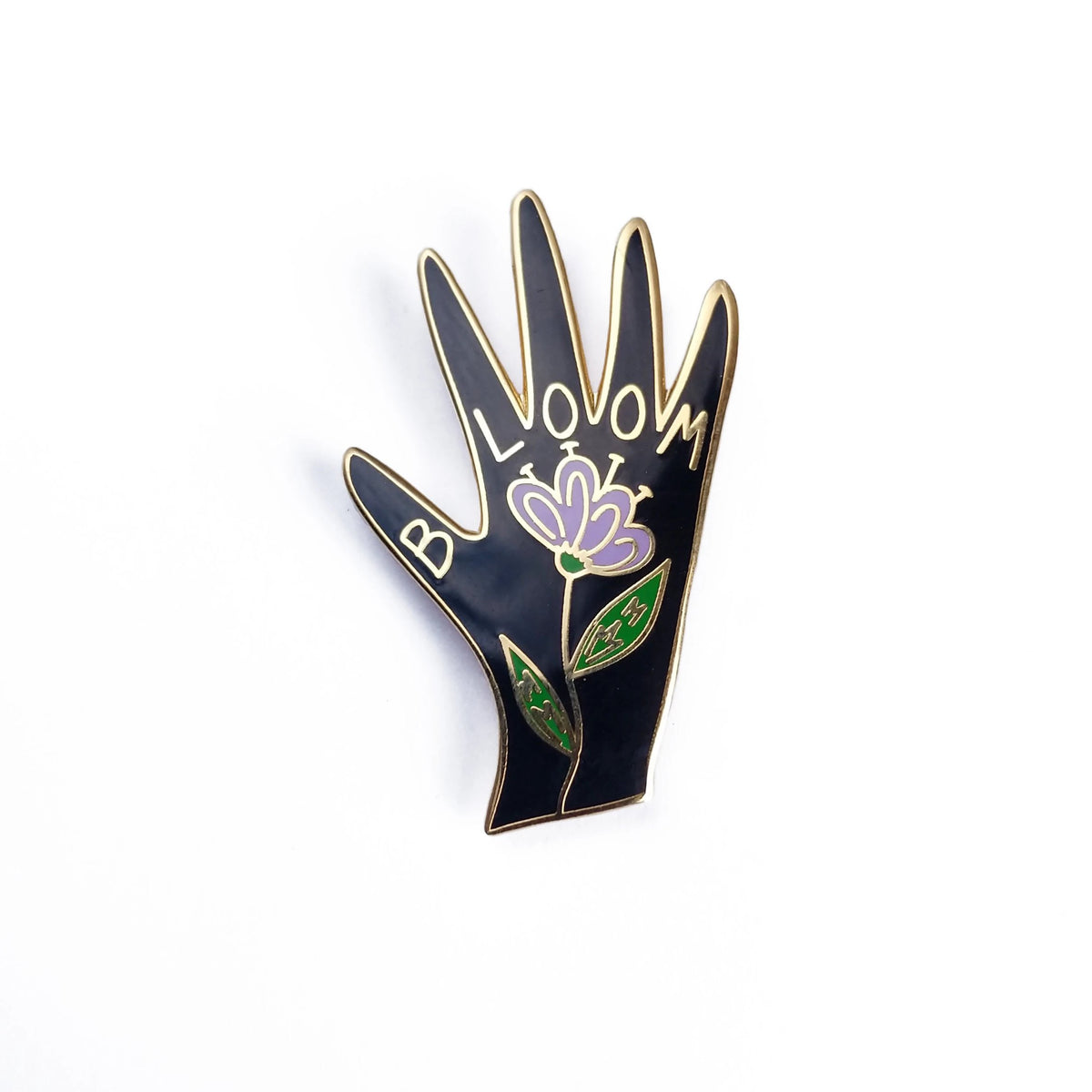 Bloom Hand Enamel Pin – Shiny Apple Studio